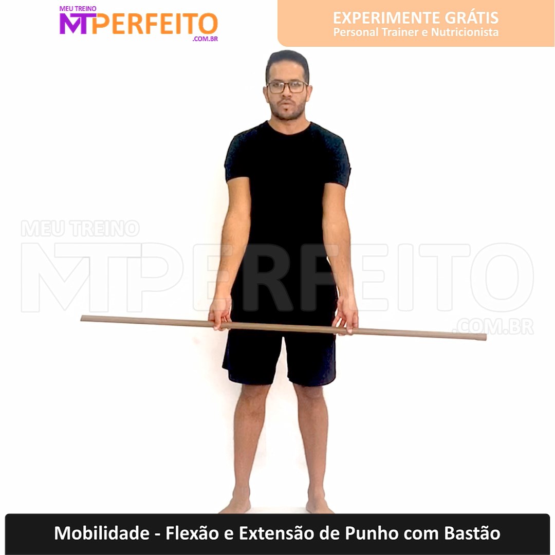 Mobilidade - Flexão e Extensão de Punho com Bastão - Meu Treino Perfeito