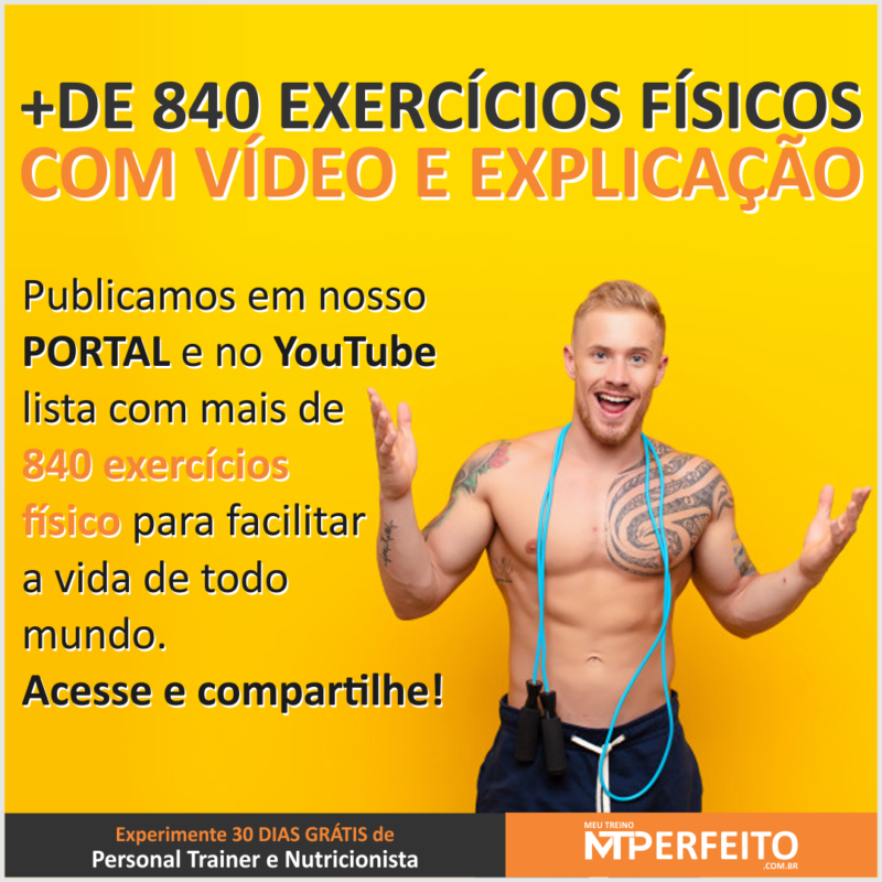 Mais de 840 exercícios físicos com vídeo e explicação - Meu Treino Perfeito